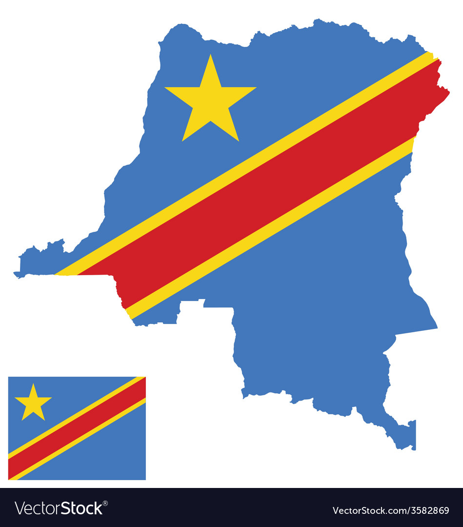 Democratic Republic Congo Flag Royalty Free Vector Image