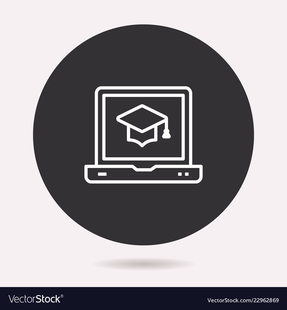 E-learning distance education - icon Royalty Free Vector
