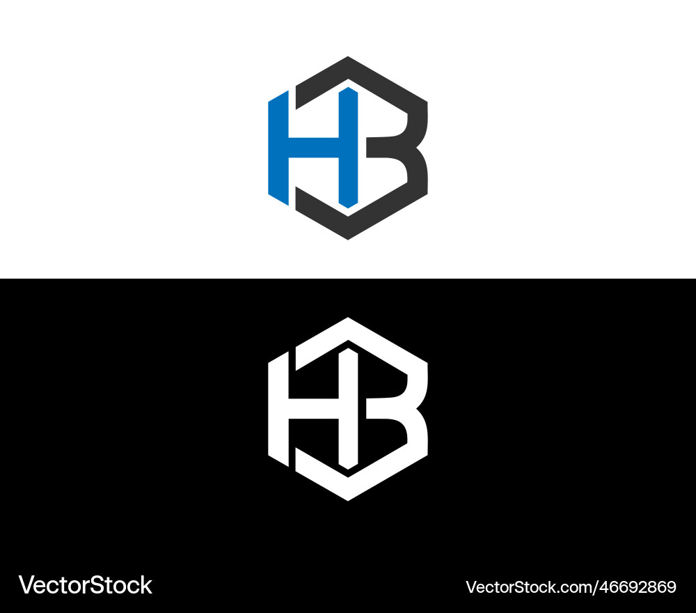 Hb letter logo and icon design Royalty Free Vector Image