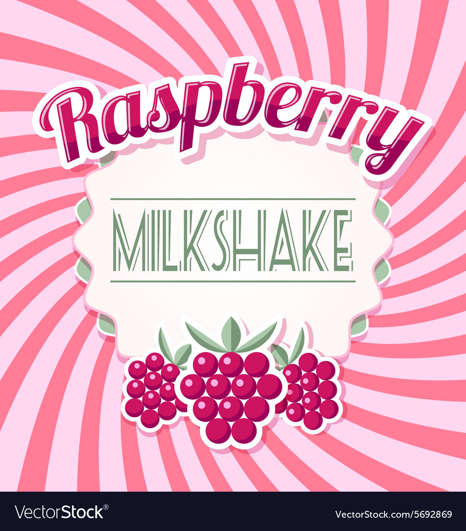 Raspberry milkshake Royalty Free Vector Image - VectorStock