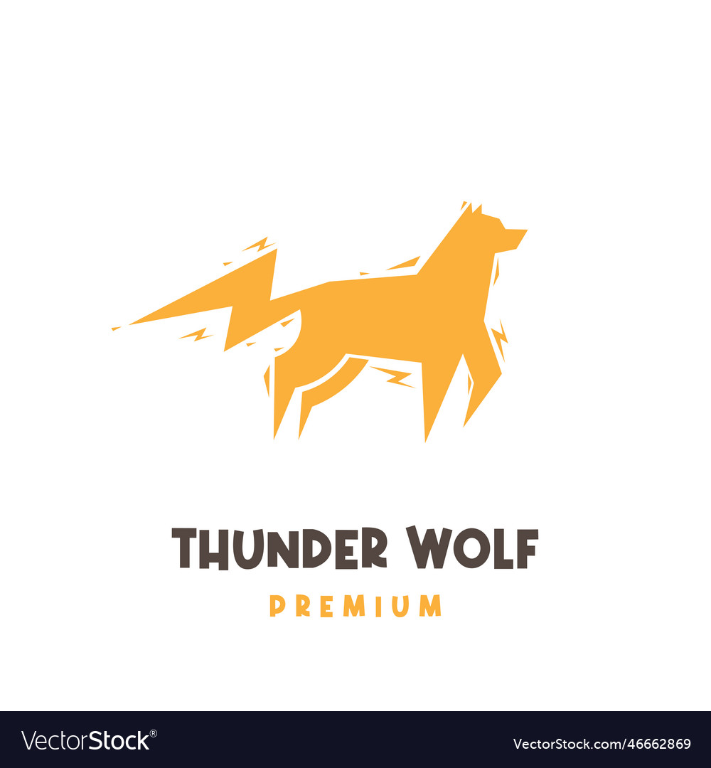 Simple thunder wolf Royalty Free Vector Image - VectorStock
