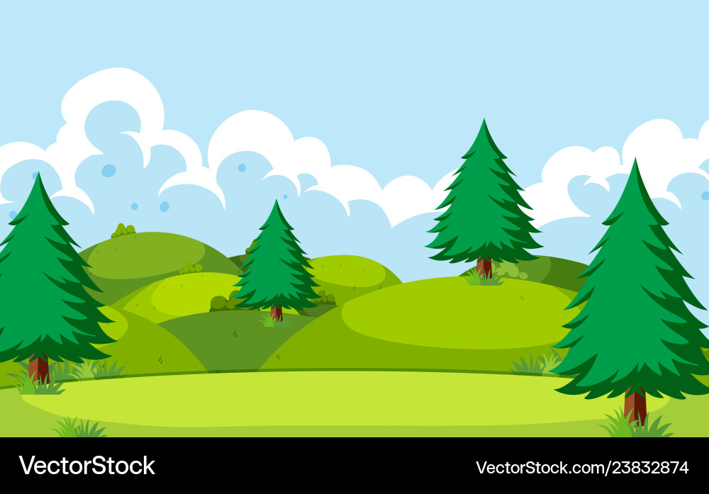 A nature hill landscape Royalty Free Vector Image