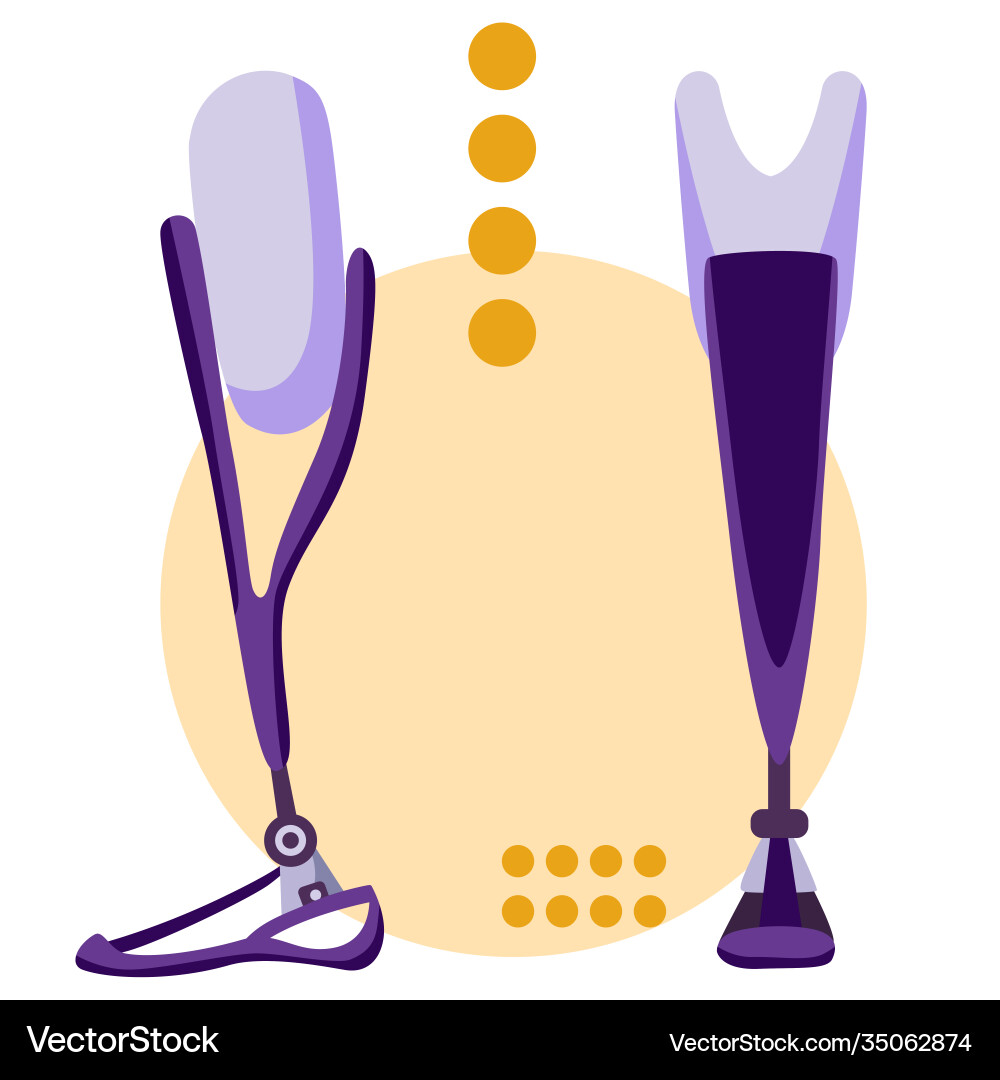 Adaptable prosthetics missing body part replacing Vector Image