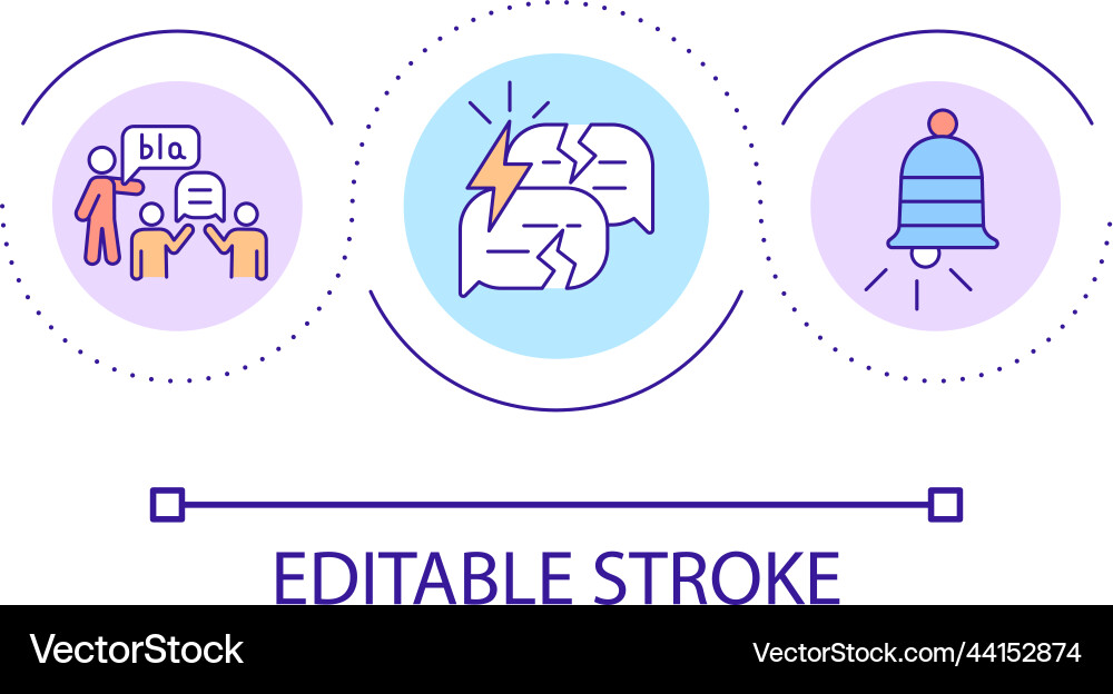 Conflicts in group prevention loop concept icon Vector Image