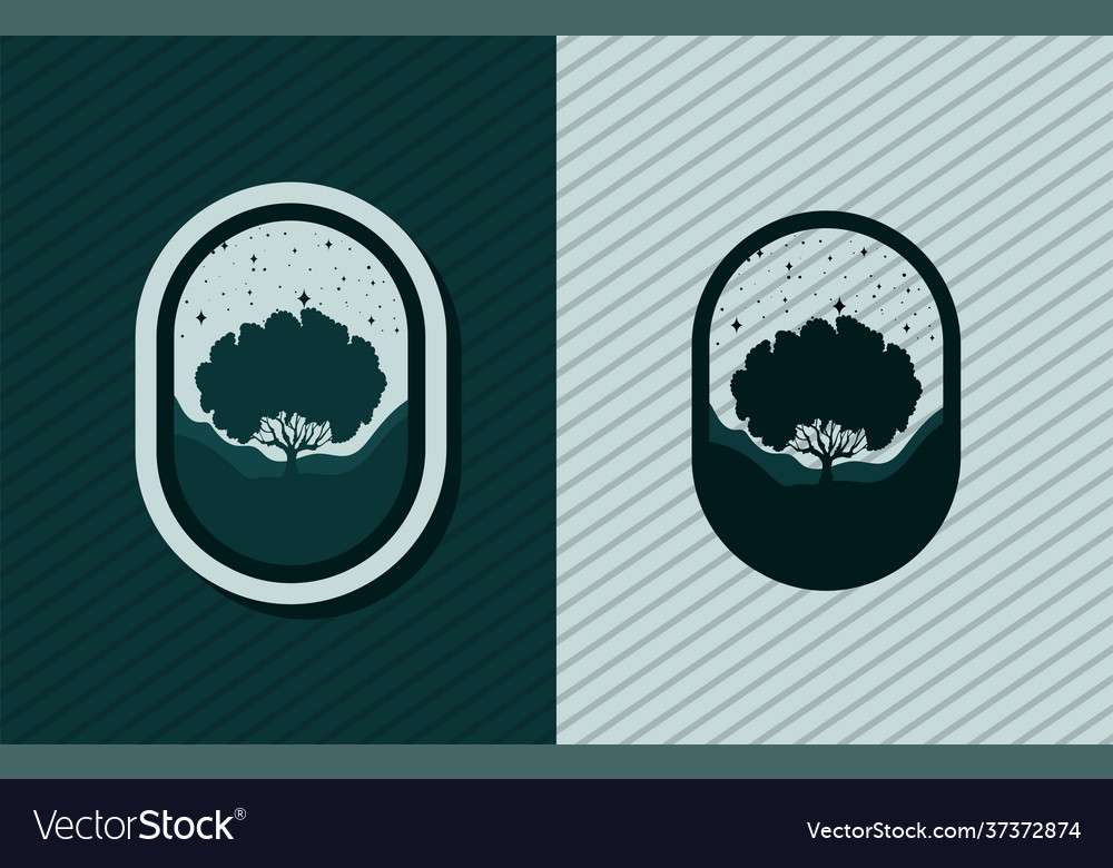 Two trees emblems Royalty Free Vector Image - VectorStock
