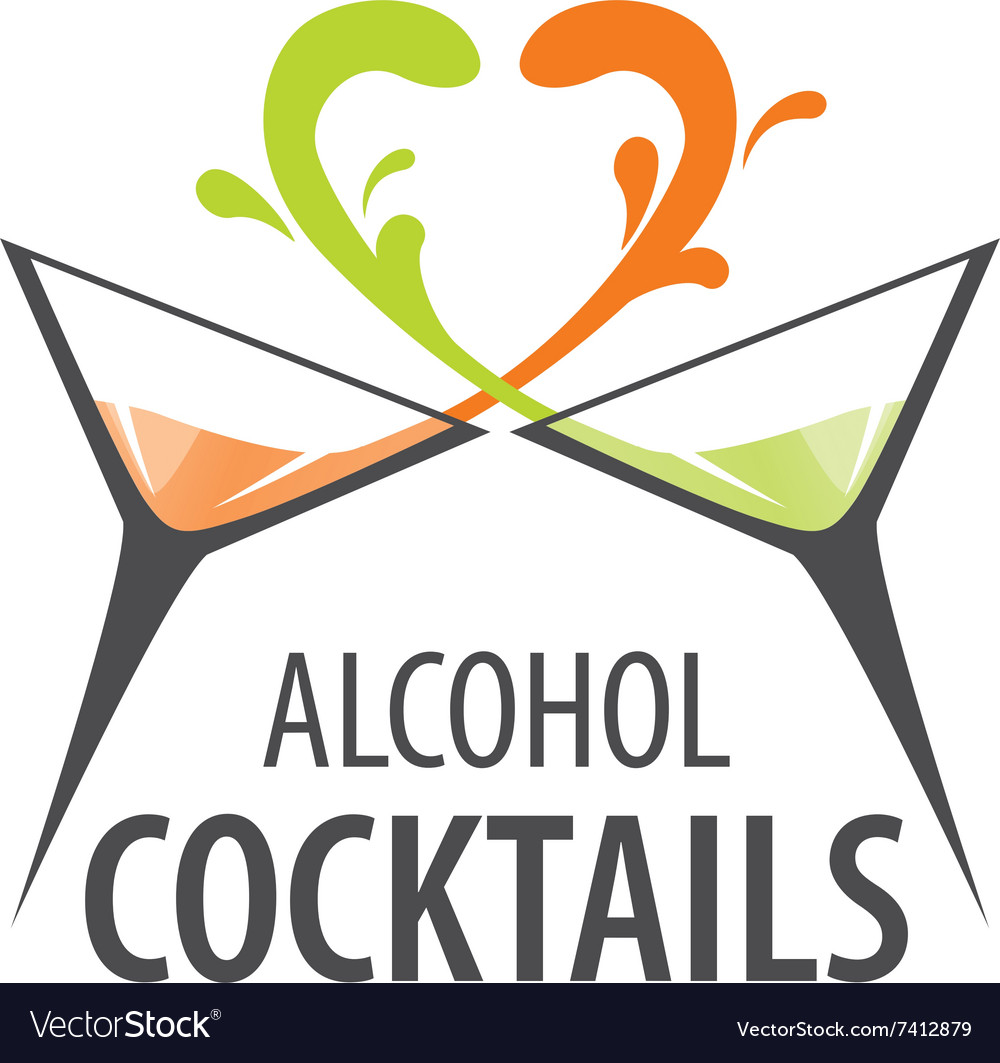 Alcoholic Cocktails Logo Royalty Free Vector Image