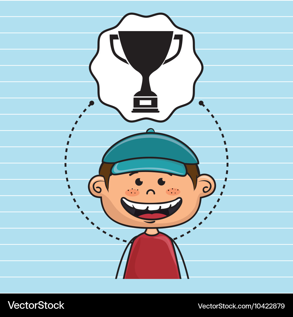 Boy cartoon cap icon Royalty Free Vector Image