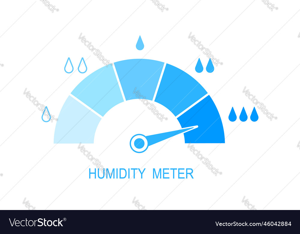 Humidity meter measuring dashboard with arrow Vector Image Humidity meter measuring dashboard with arrow Vector Image