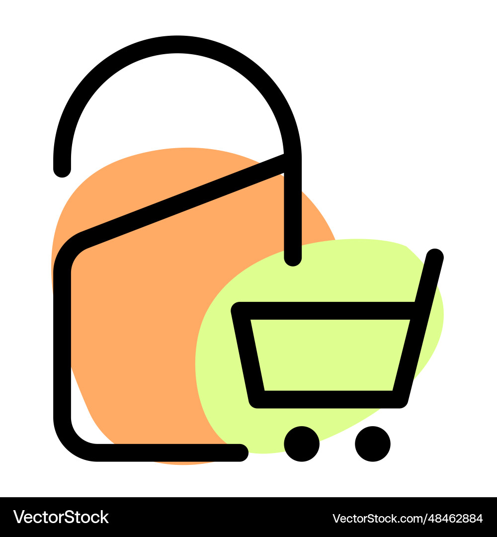 Mini shopping cart with a cost label Royalty Free Vector