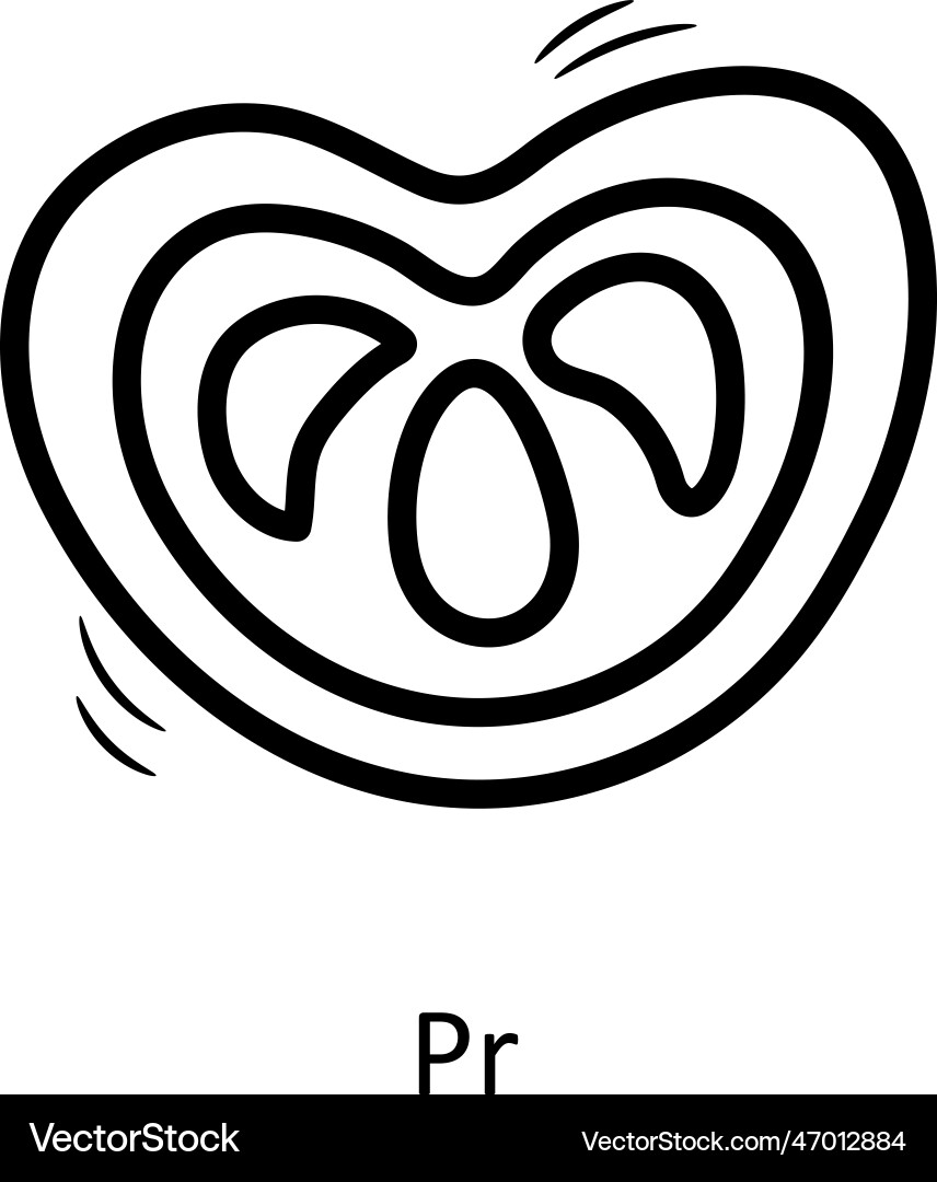 Pr outline icon design food Royalty Free Vector Image