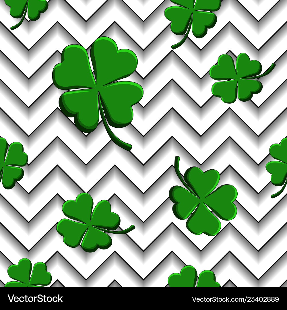 Green clovers with four leaves st patricks day Vector Image