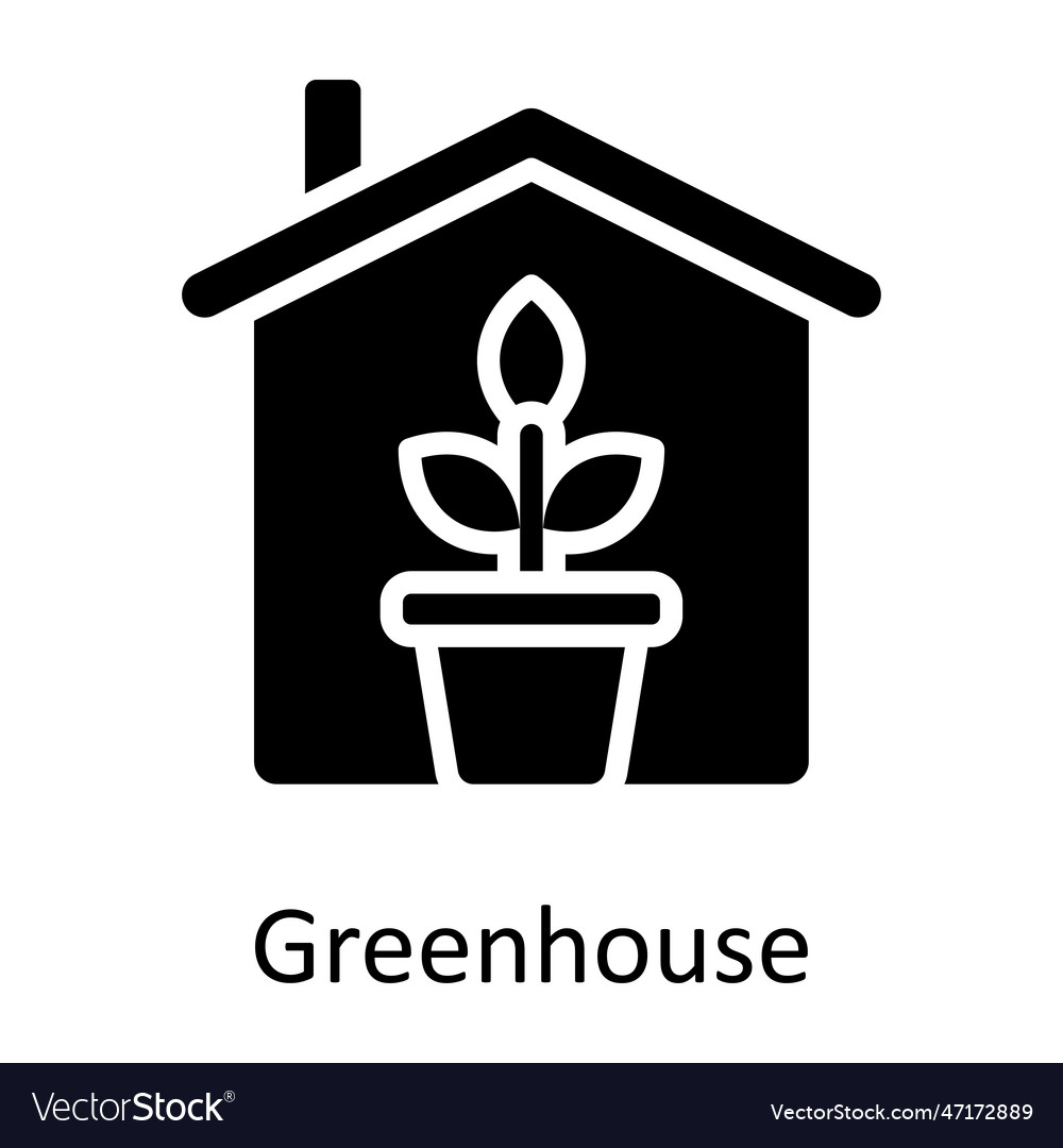Greenhouse solid icon design Royalty Free Vector Image