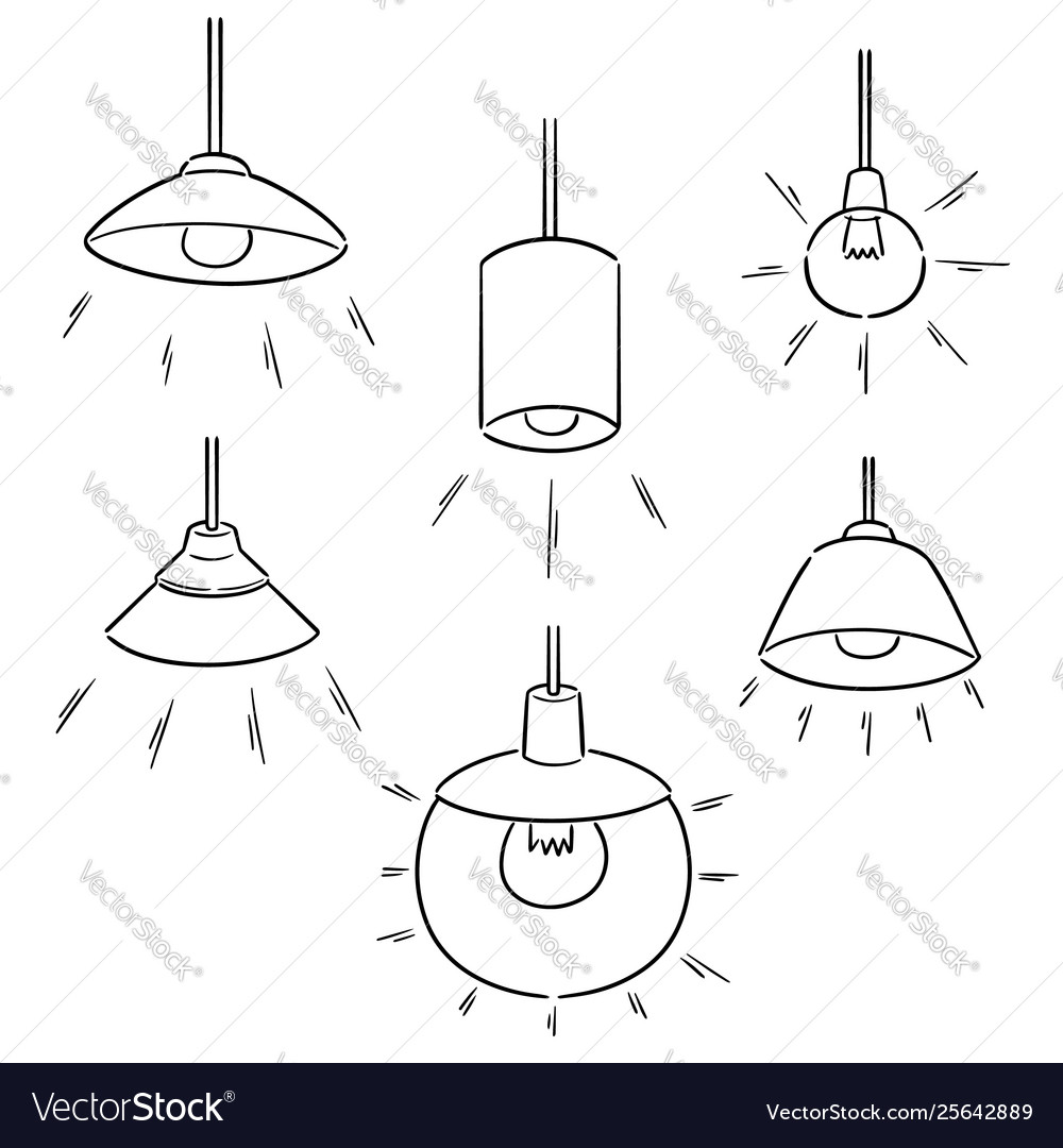 Set ceiling lamp Royalty Free Vector Image - VectorStock