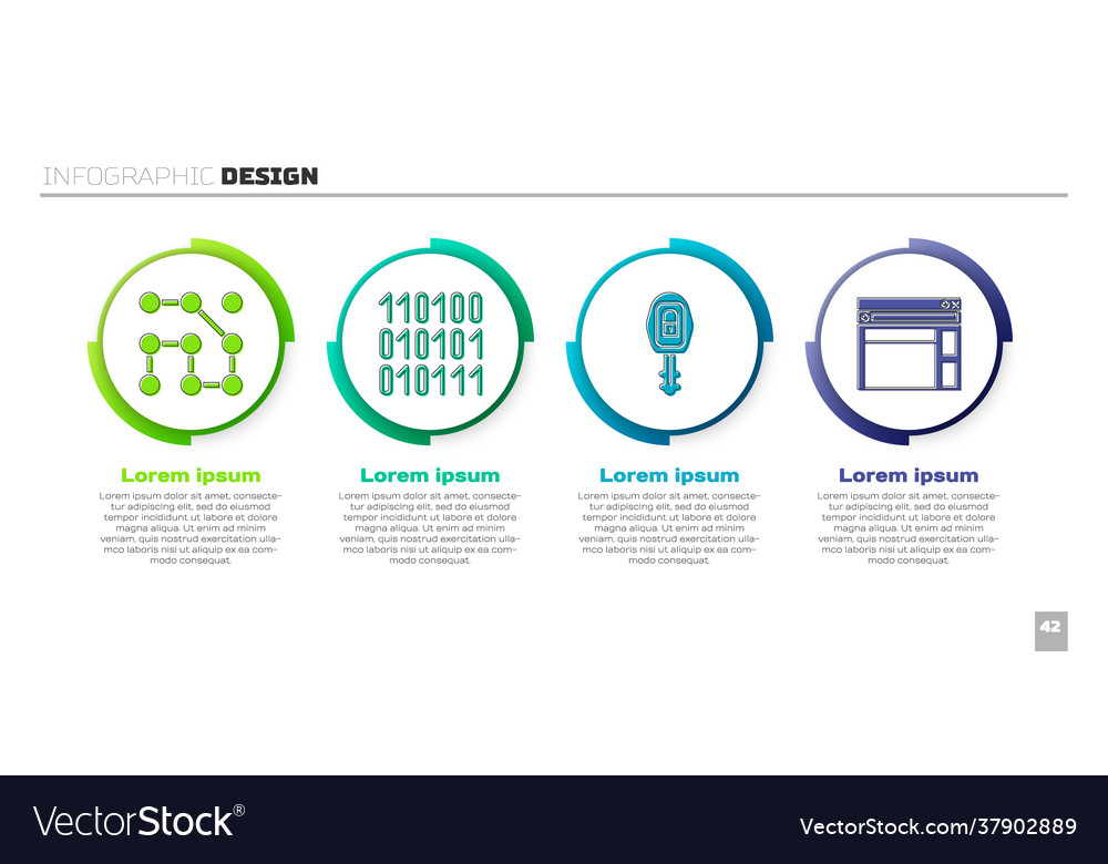 Set graphic password protection binary code car Vector Image