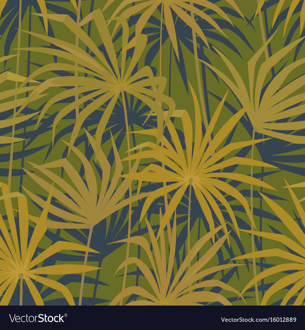 Tropical Palm Leaves Seamless Pattern Royalty Free Vector