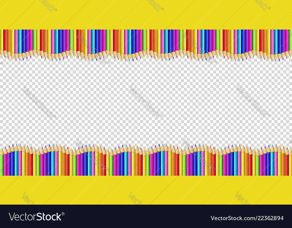 Double wavy border made of colored wooden pencils Vector Image