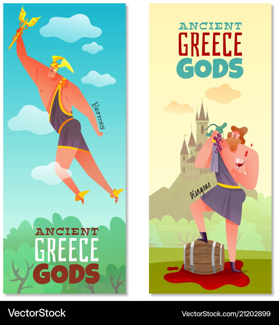 Ancient greece gods banners Royalty Free Vector Image