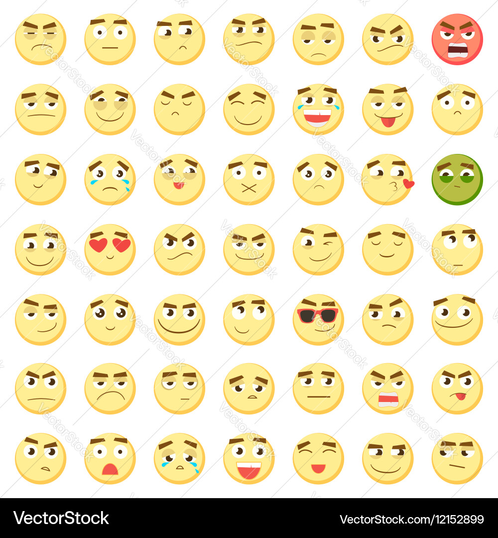 Emoticon set collection emoji 3d emoticons Vector Image