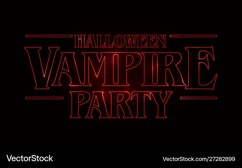 Halloween vampire party text design Royalty Free Vector