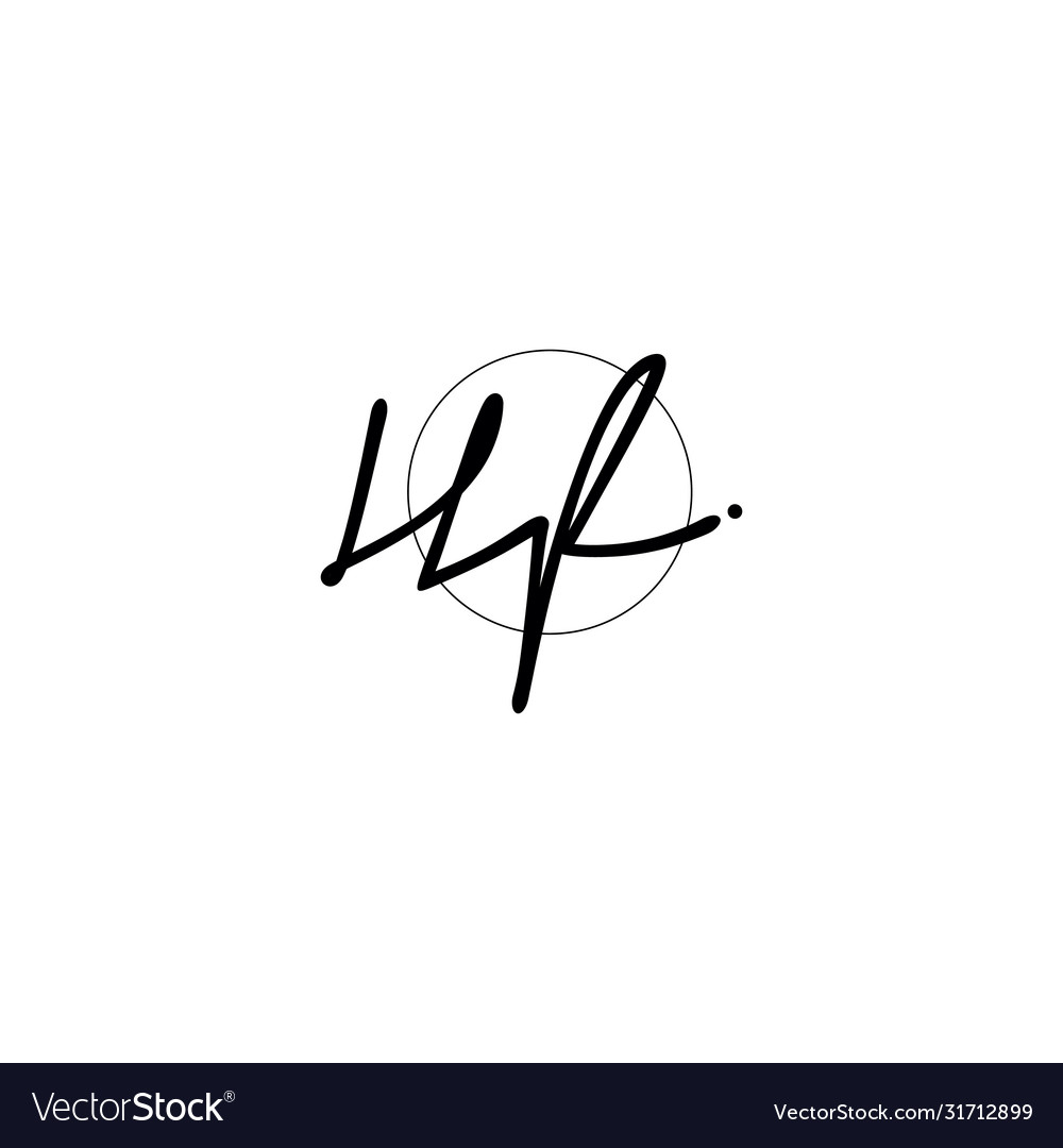 Hf initial handwriting logo design Royalty Free Vector Image
