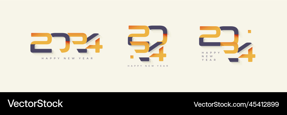 Modern design happy new year 2024 with elegant Vector Image