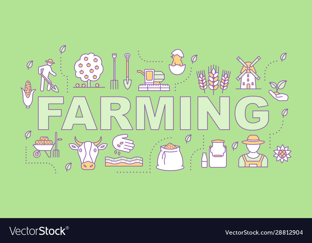 Farming word concepts banner Royalty Free Vector Image Farming word concepts banner Royalty Free Vector Image