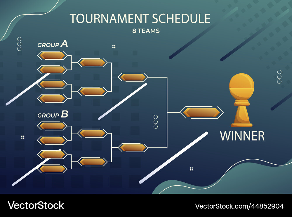 Gradient tournament schedule template Royalty Free Vector