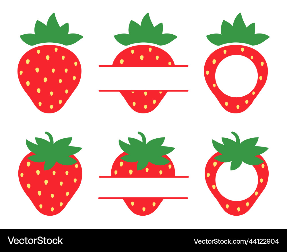 Red strawberry fruit leave space for adding text Vector Image