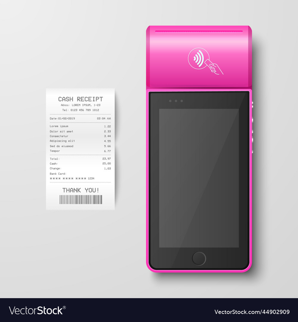 3d nfc payment machine with approved status Vector Image