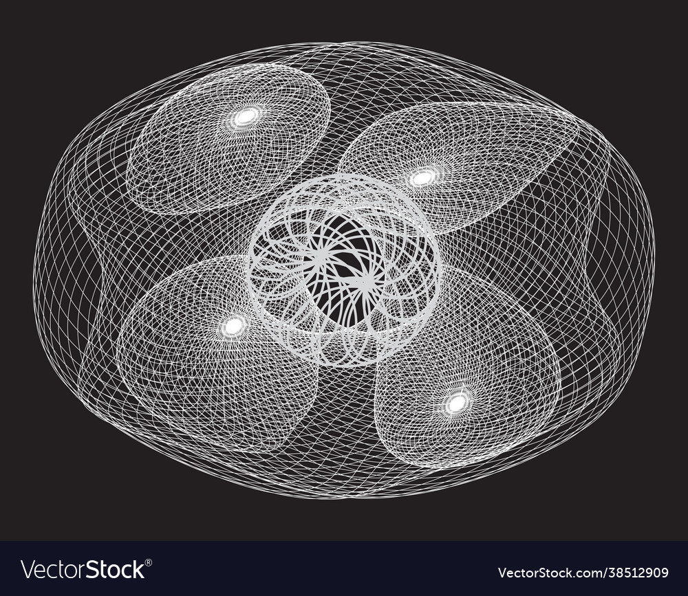 Abstract linear spiral design element openwork Vector Image