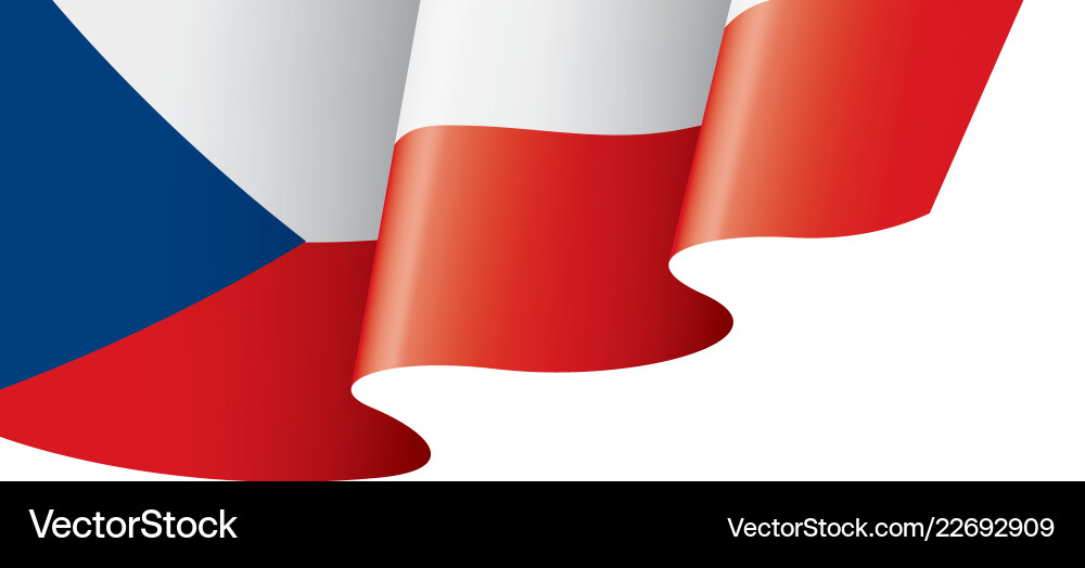 Czechia flag on a white Royalty Free Vector Image