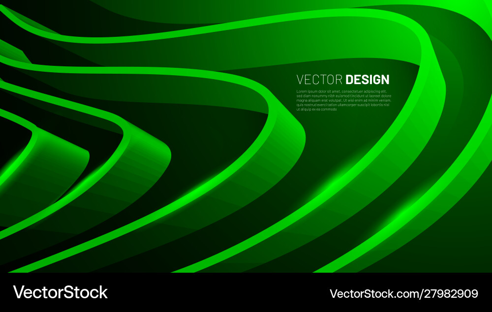 Green ribbon abstract background graphics Vector Image