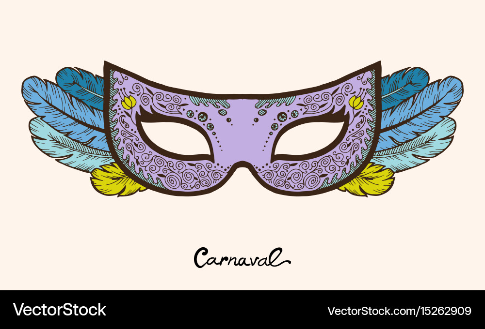 Masquerade colorful masks isolated on white Vector Image