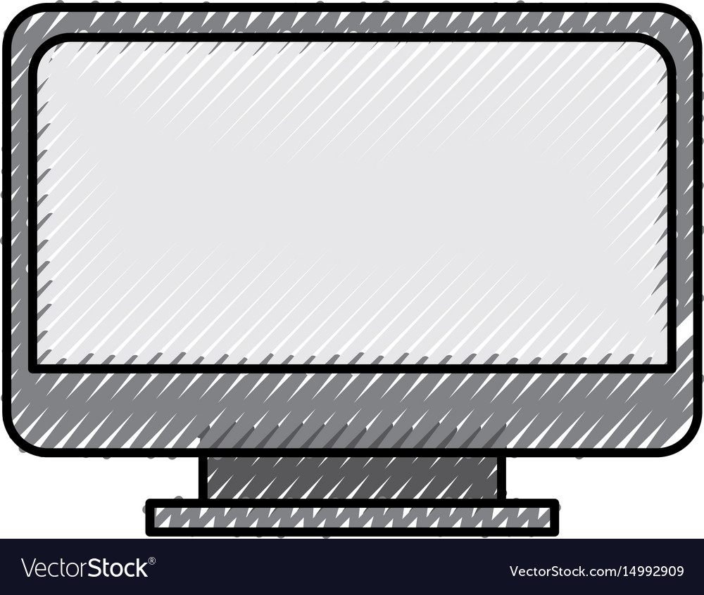 Monitor computer isolated icon Royalty Free Vector Image