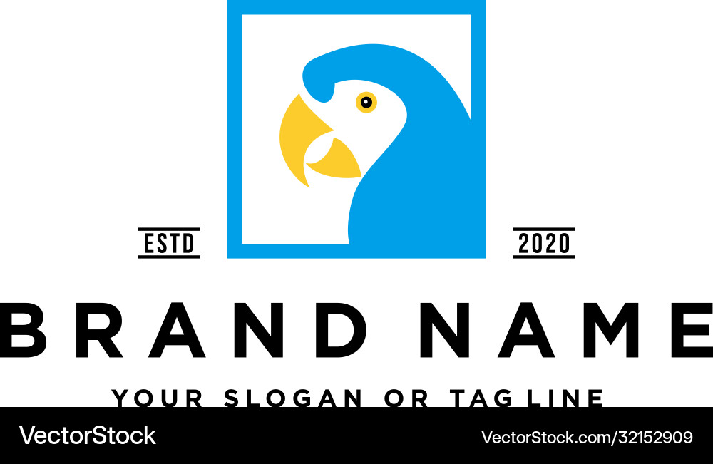 Parrot logo design Royalty Free Vector Image - VectorStock