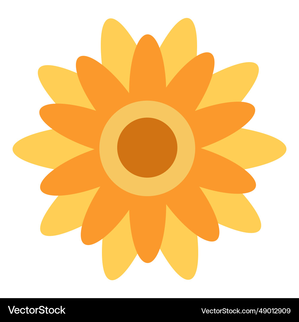 Sunflower flat Royalty Free Vector Image - VectorStock