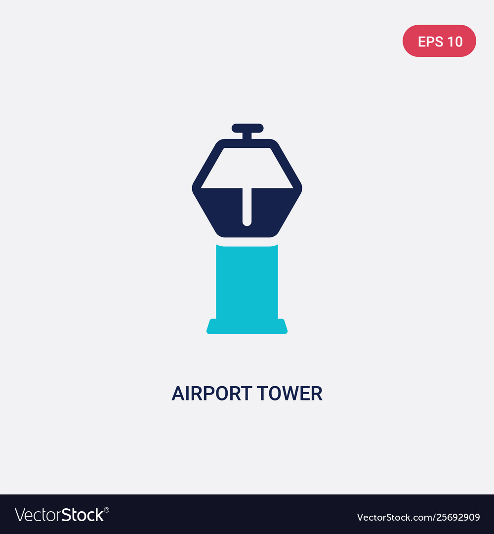 Two color airport tower icon from Royalty Free Vector Image