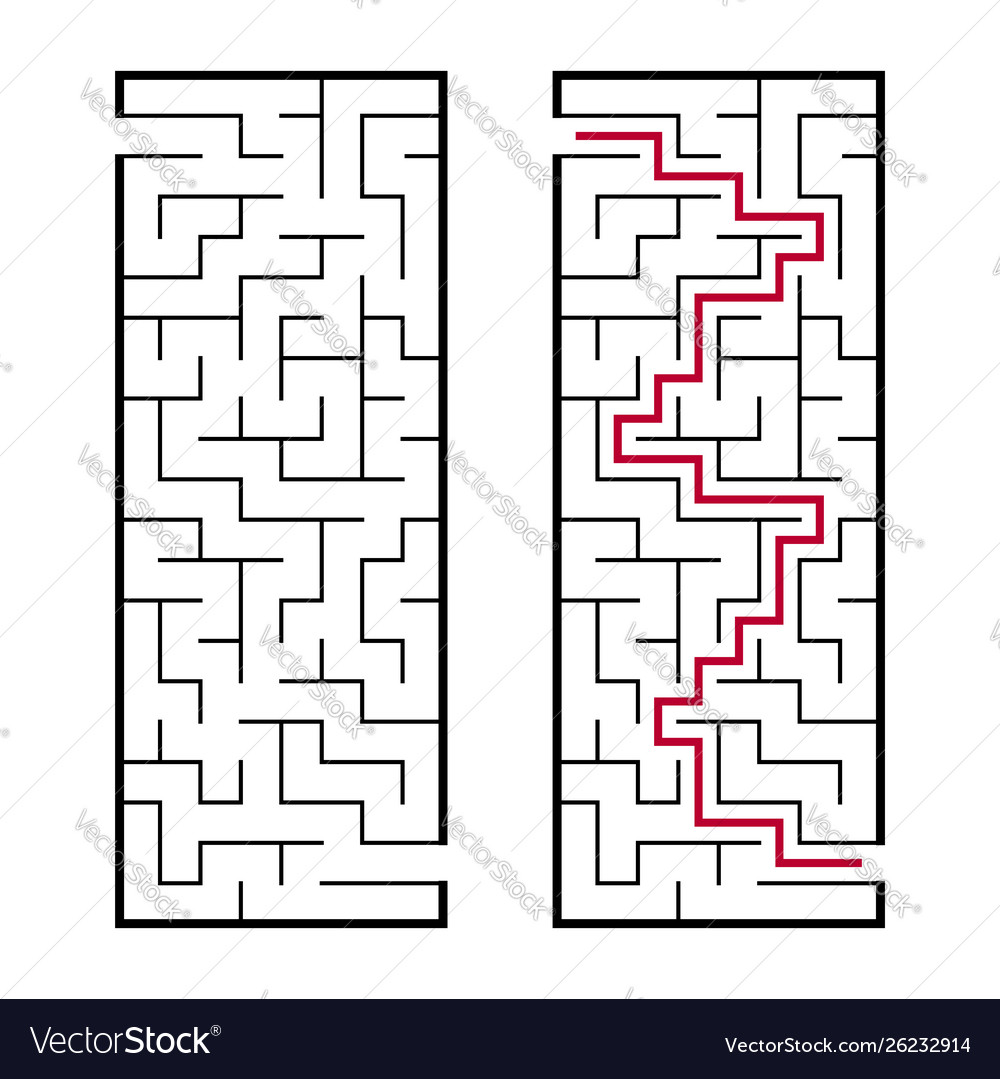 Black rectangular labyrinth with an input Vector Image