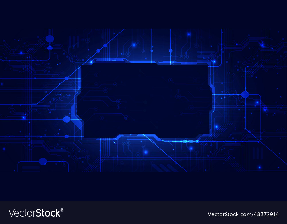 Digital technology cpu processor chip blue tech ai