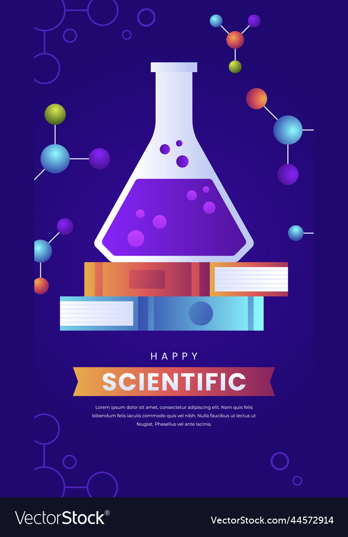 Gradient science post stories design template Vector Image