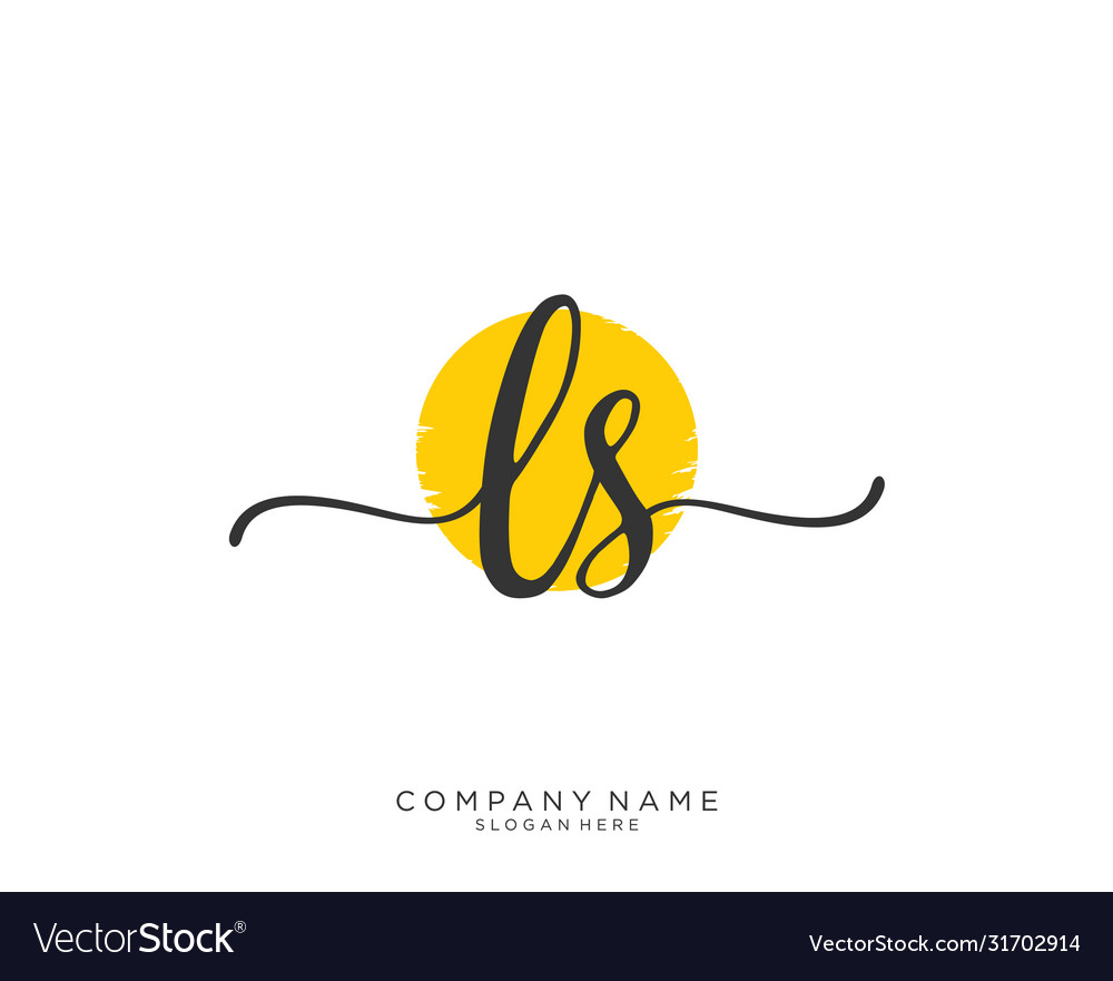 Ls initial handwriting logo design Royalty Free Vector Image