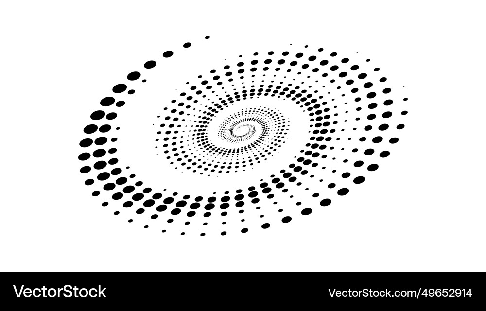 Spiral dotted line element radial spinning Vector Image