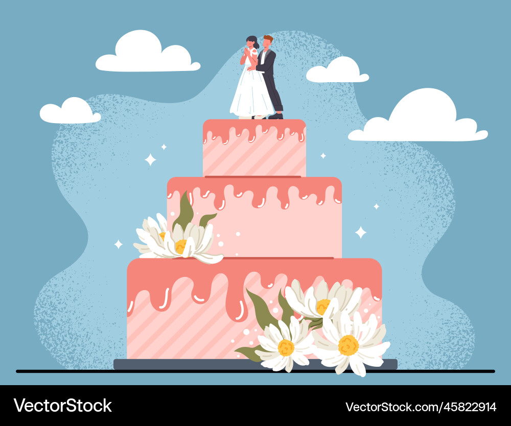 Wedding cake concept Royalty Free Vector Image