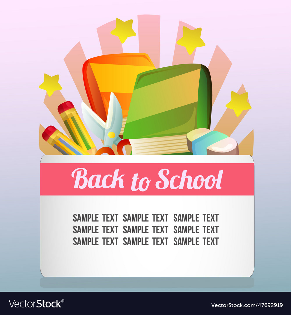 Back to school theme with stationary Royalty Free Vector