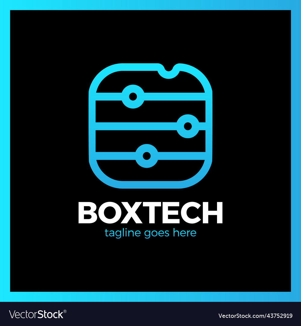 Box tech logo Royalty Free Vector Image - VectorStock