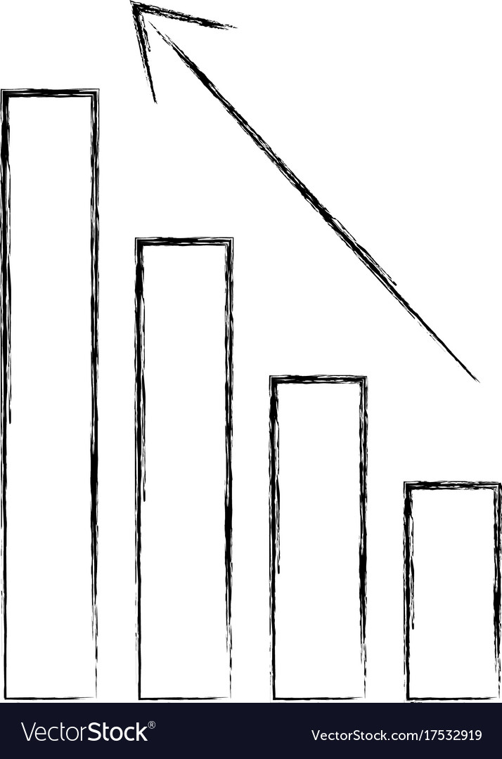 Business graph with arrow financial stock data Vector Image