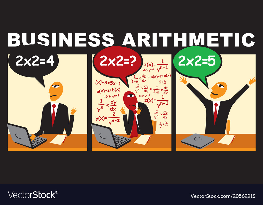 Businessman who solves complex arithmetic problem Vector Image