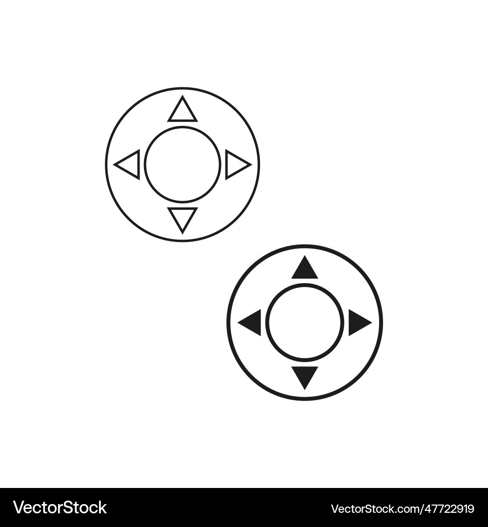 Remote controller dial knob joystick icon set Vector Image