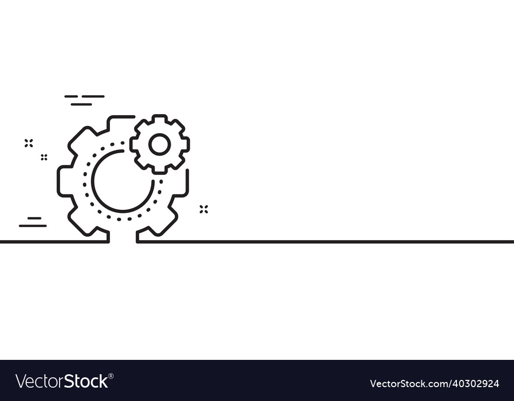 Cogwheel line icon engineering tool sign minimal Vector Image