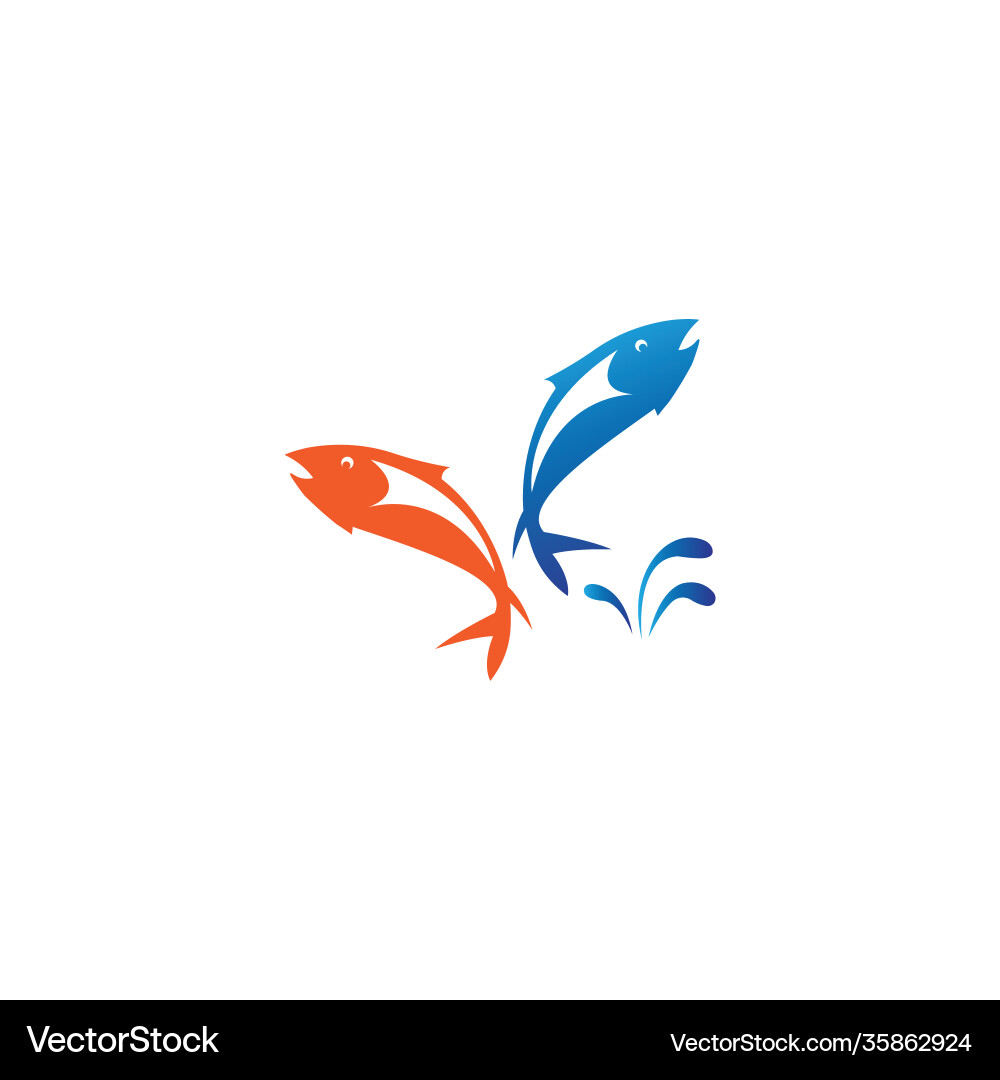 Salmon fish logo abstract color design Royalty Free Vector